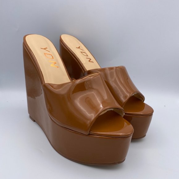 YDN | Shoes | Ydn High Heels Platform Mules Peep Toe Clogs Slip | Poshmark